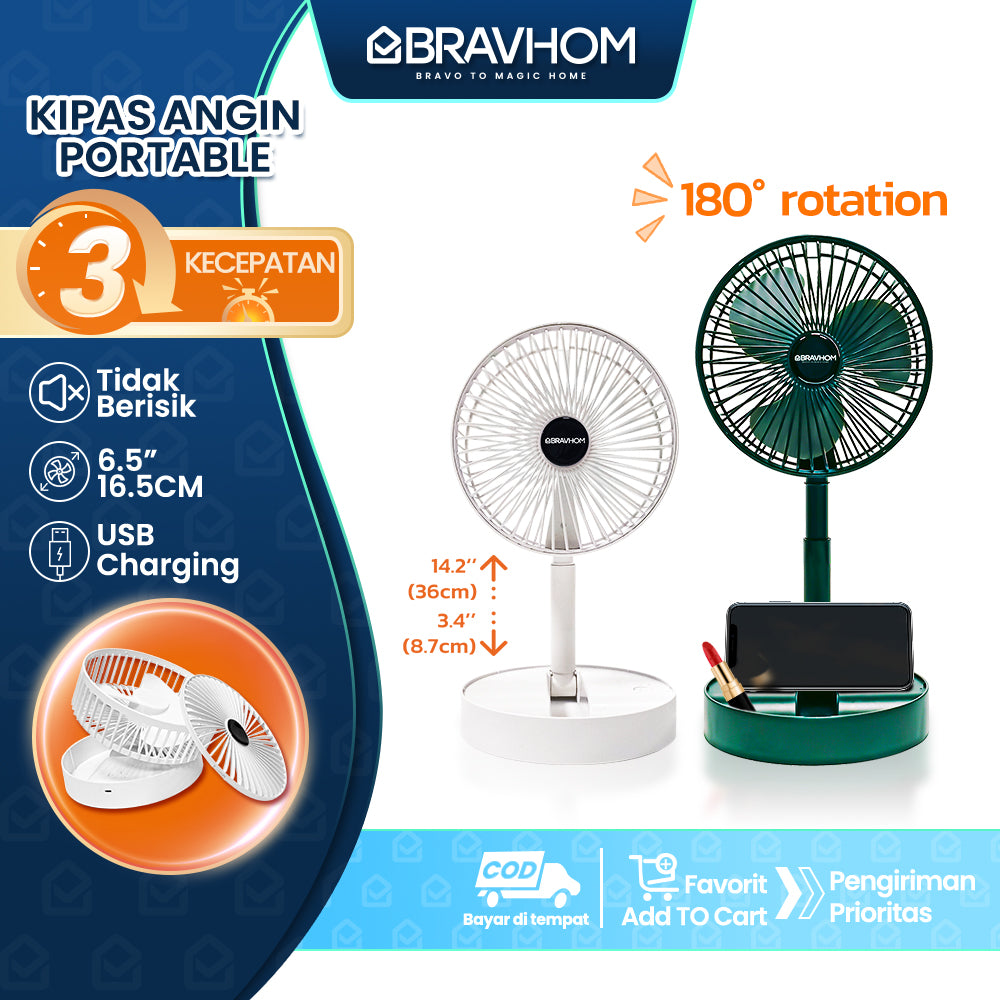 BravHom Protable Folding Fan BL-FN03 – BravHom Official Store